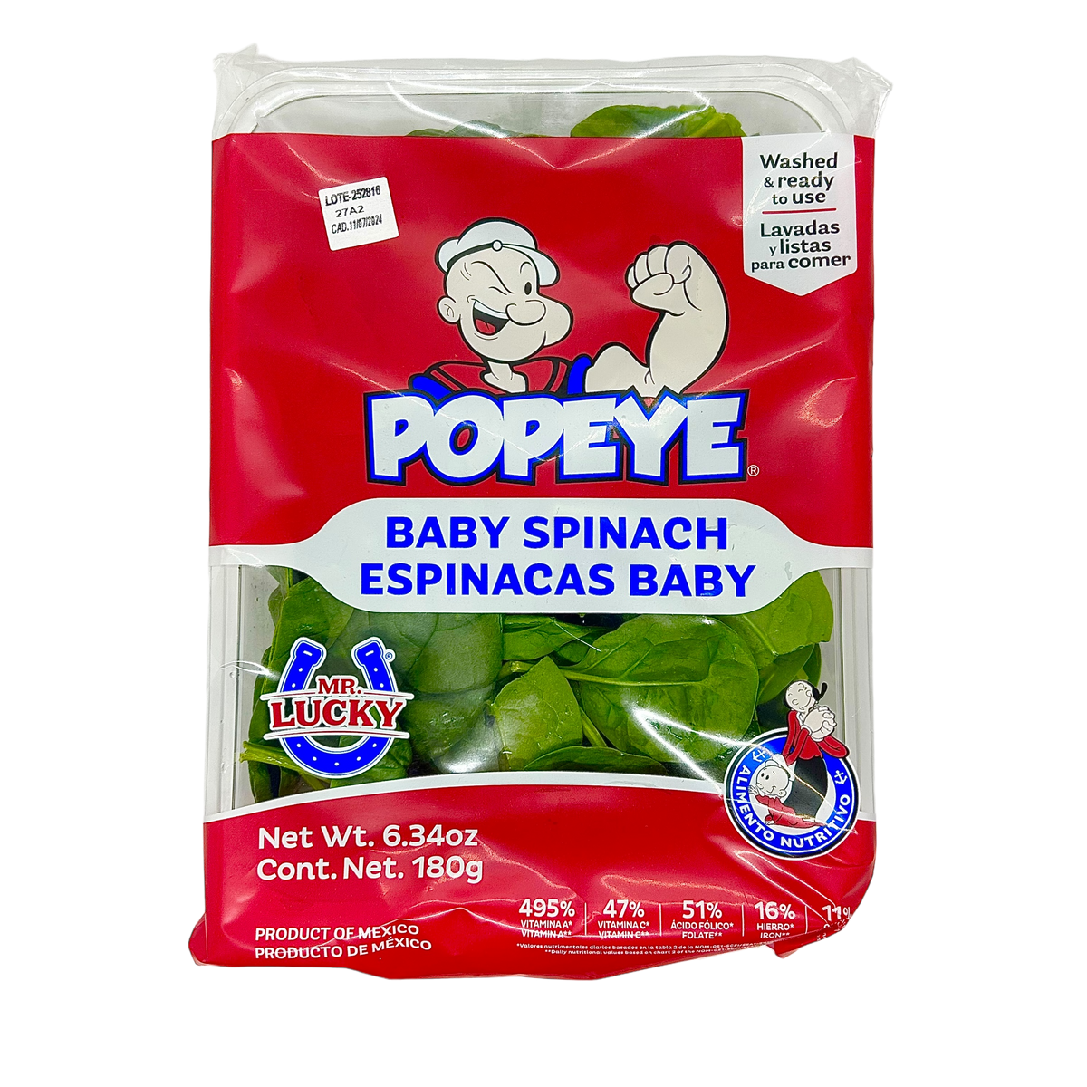 Espinacas Baby Mr Lucky 180g Carnicox